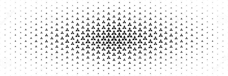 Horizontal Halftone of Black Three Ways Arrow Spreading from Center for ...