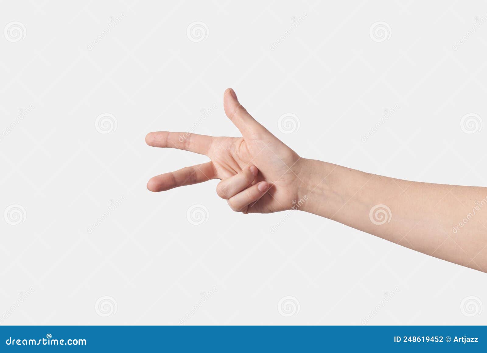 Horizontal Hand Counting on Fingers, Three. Stock Photo - Image of ...