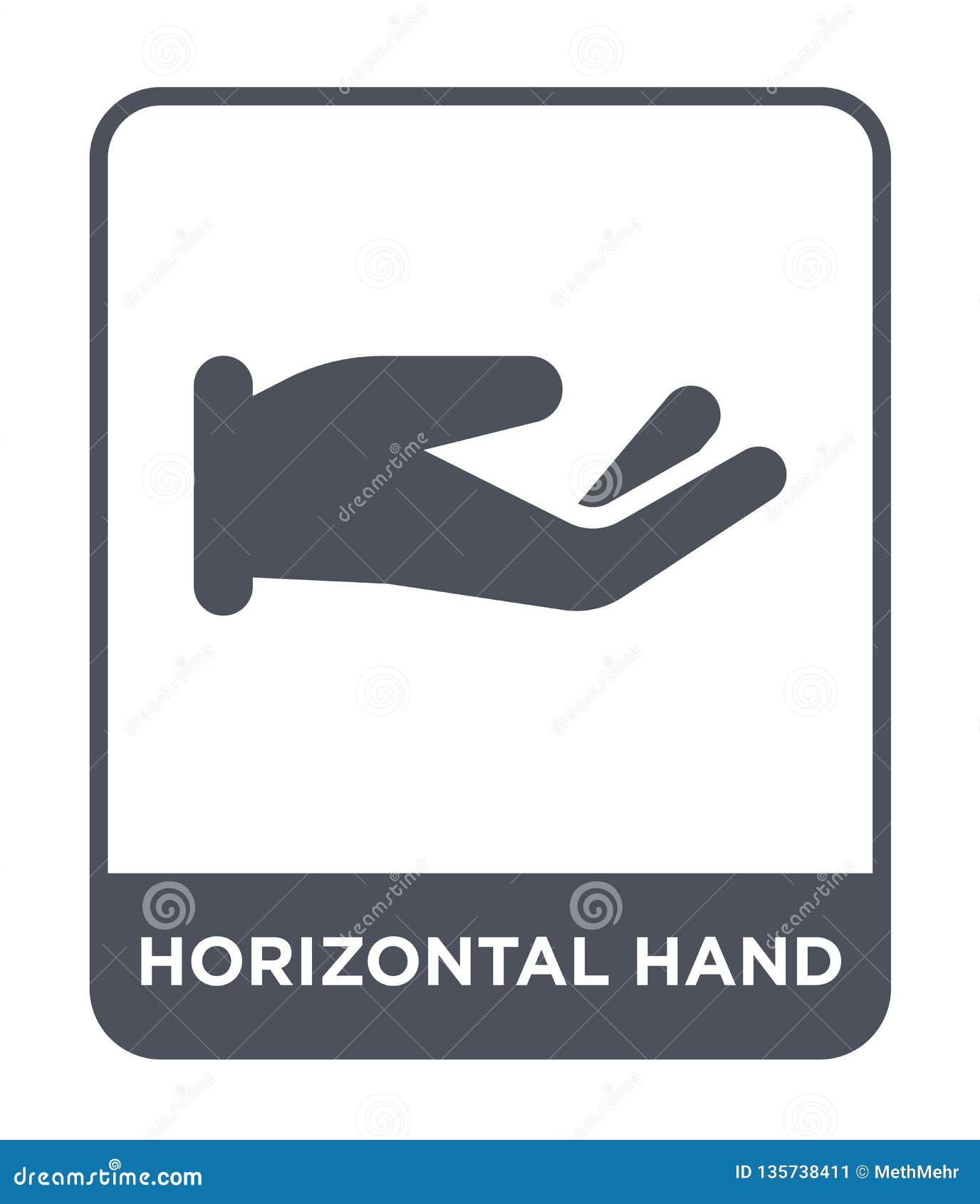 Horizontal Hand Icon in Trendy Design Style. Horizontal Hand Icon ...