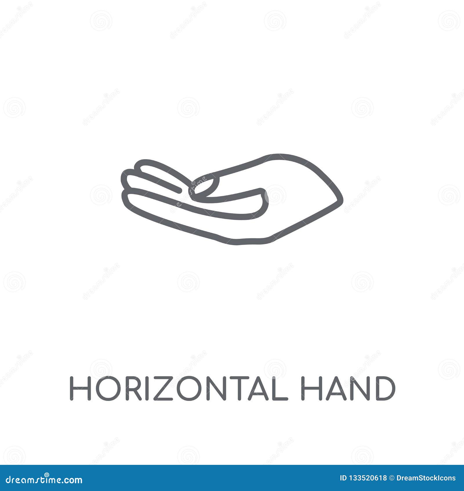 Horizontal Hand Linear Icon. Modern Outline Horizontal Hand Logo Stock ...