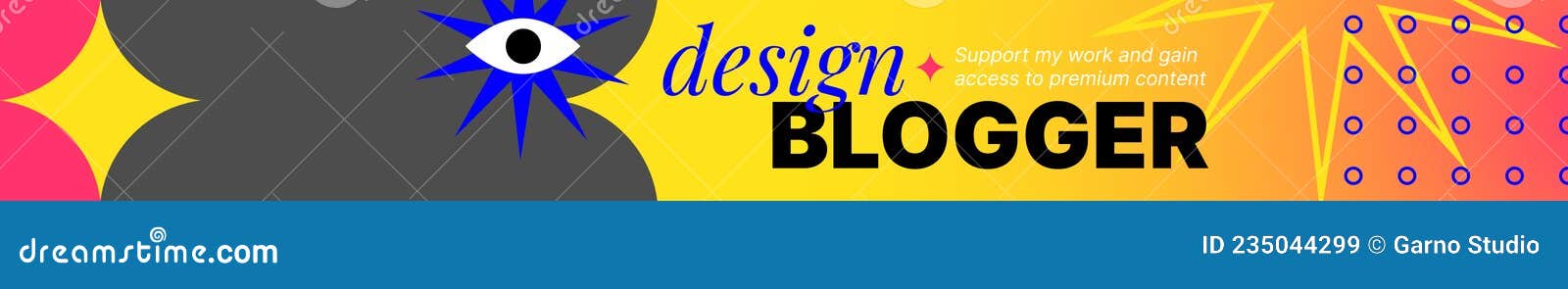 Horizontal Header. Design for Blogger Channel Stock Vector ...