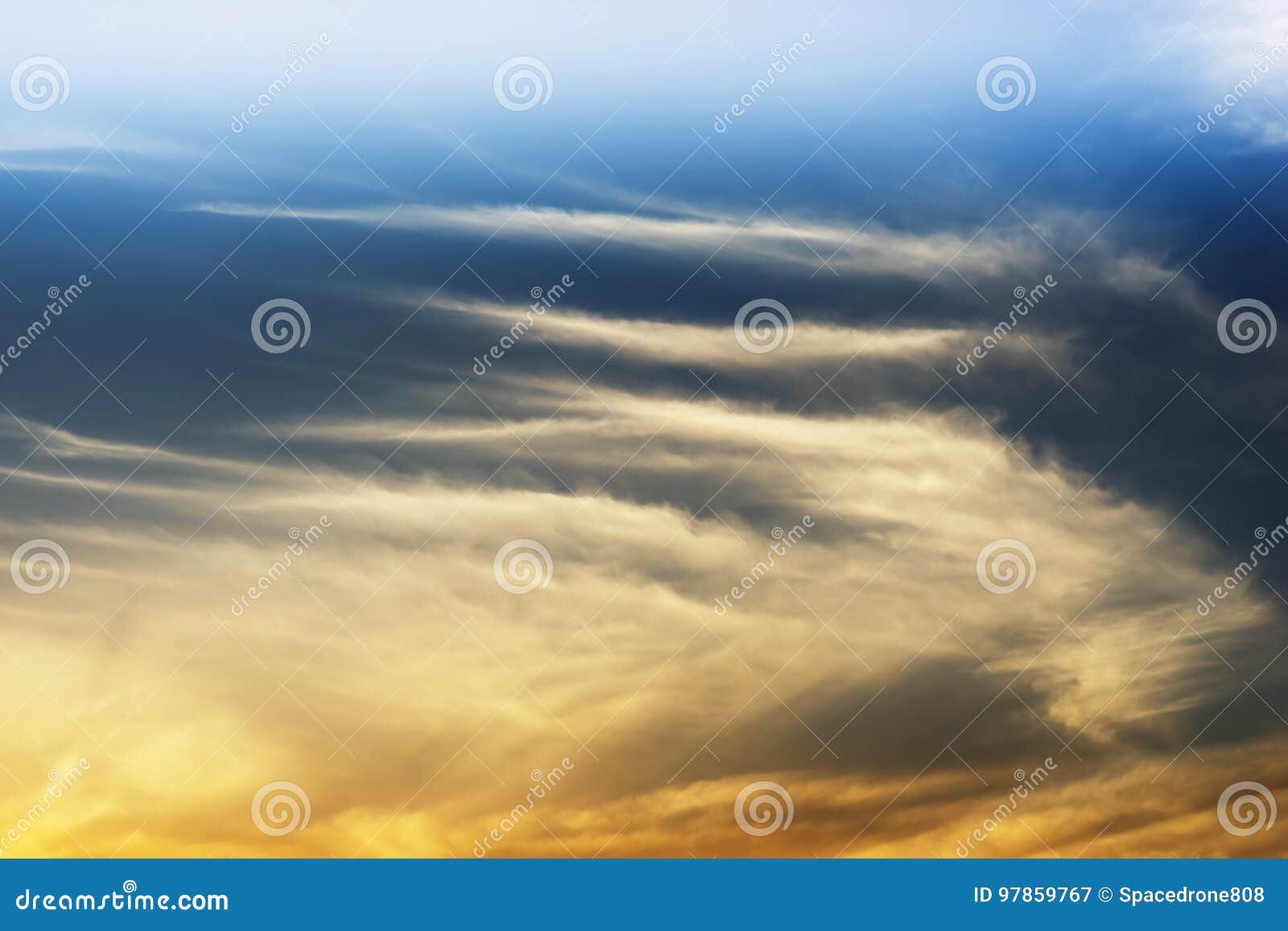 Horizontal High Altitude Clouds Background Stock Image - Image of ...