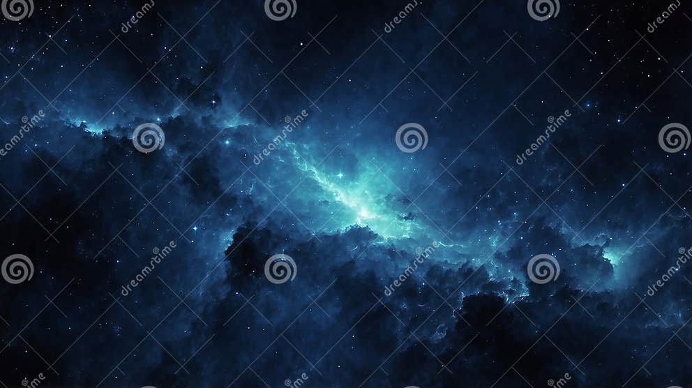A Dark Blue Nebula in Space Stock Illustration - Illustration of modern ...