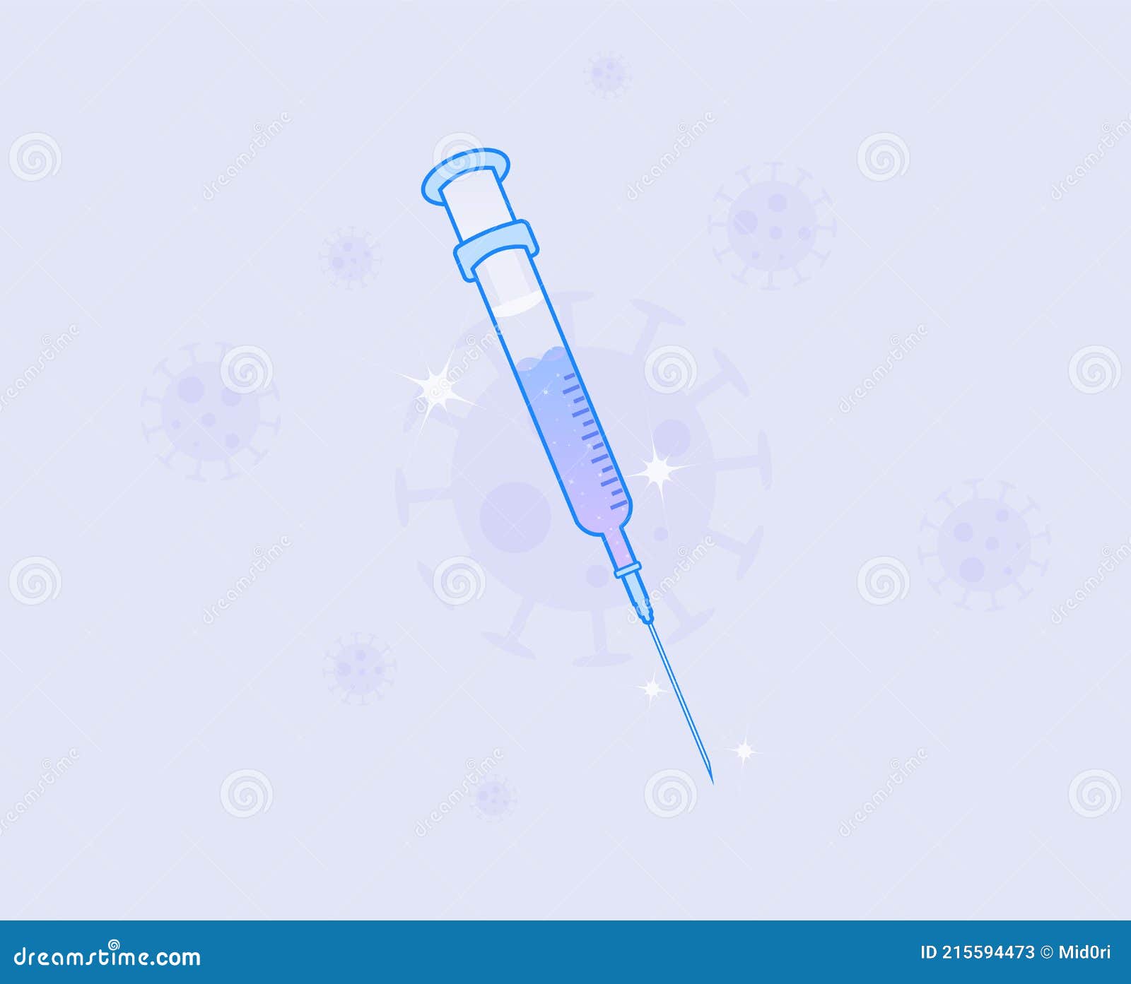 Horizontal Illustration of Dreamy Syringe with Gradient Magic Liquid ...
