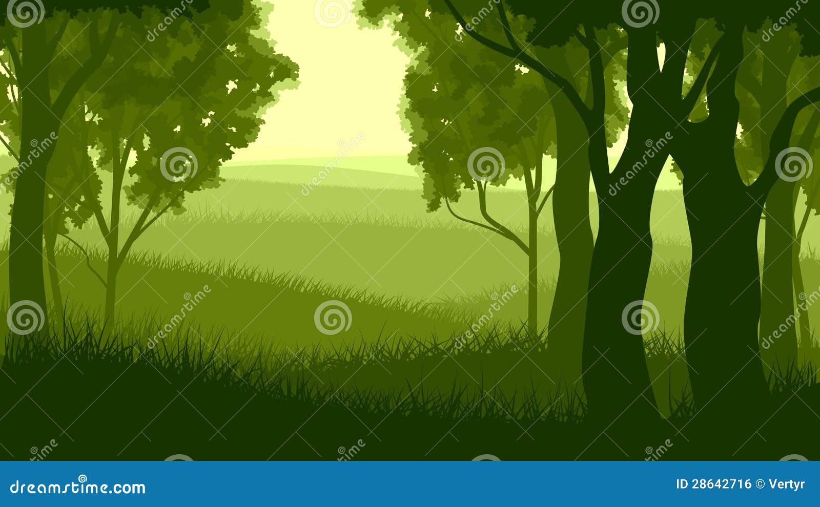 Horizontal Illustration within Forest. Stock Vector - Illustration of ...