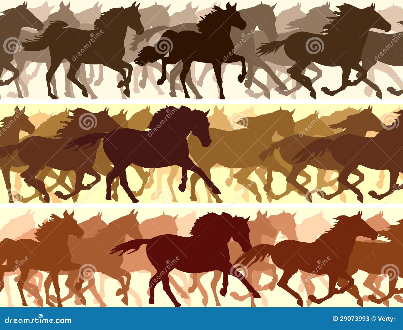 Herd Of Horses Vector Illustration | CartoonDealer.com #20241094
