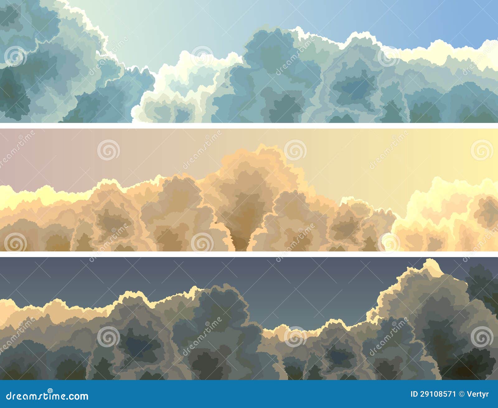 Horizontal Illustration Sunset Sky Clouds Stock Illustrations – 650 ...