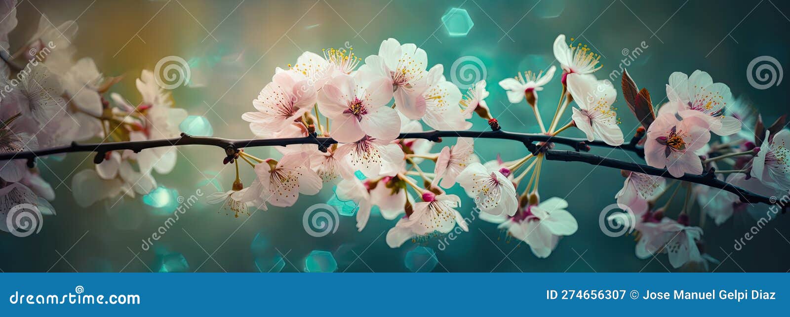 Horizontal Image with Cherry Blossom, Spring Flowers, Sakura ...