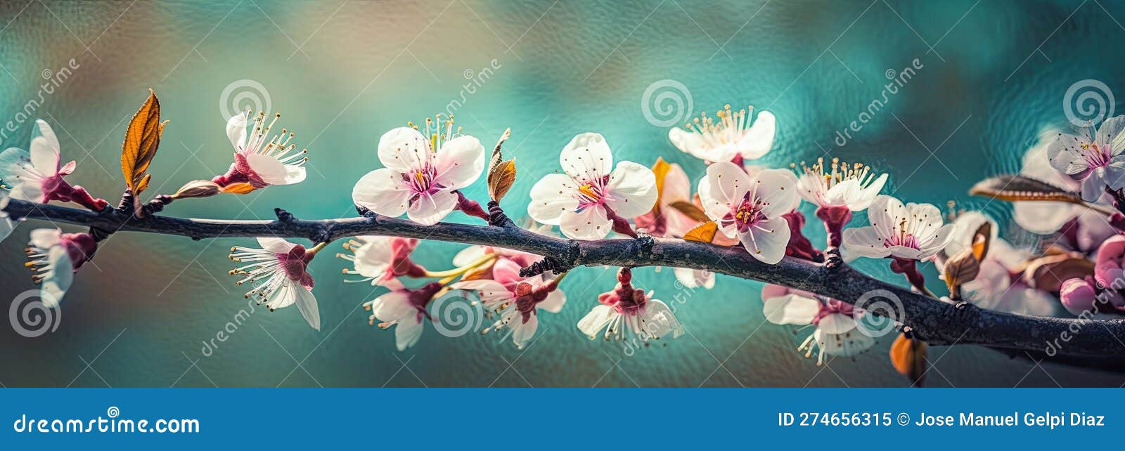 Horizontal Image with Cherry Blossom, Spring Flowers, Sakura ...