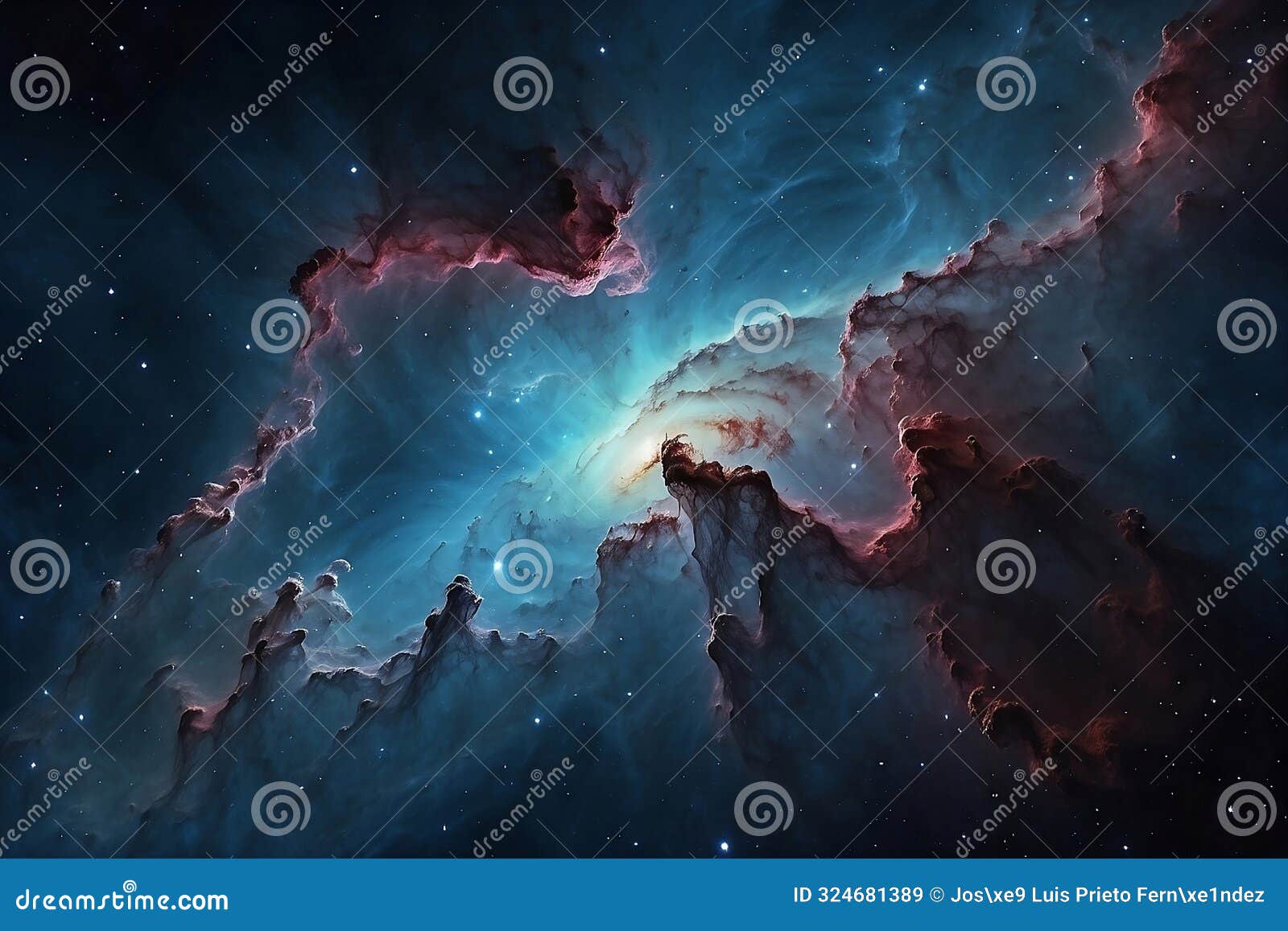 A Nebula in Interstellar Space Stock Illustration - Illustration of ...