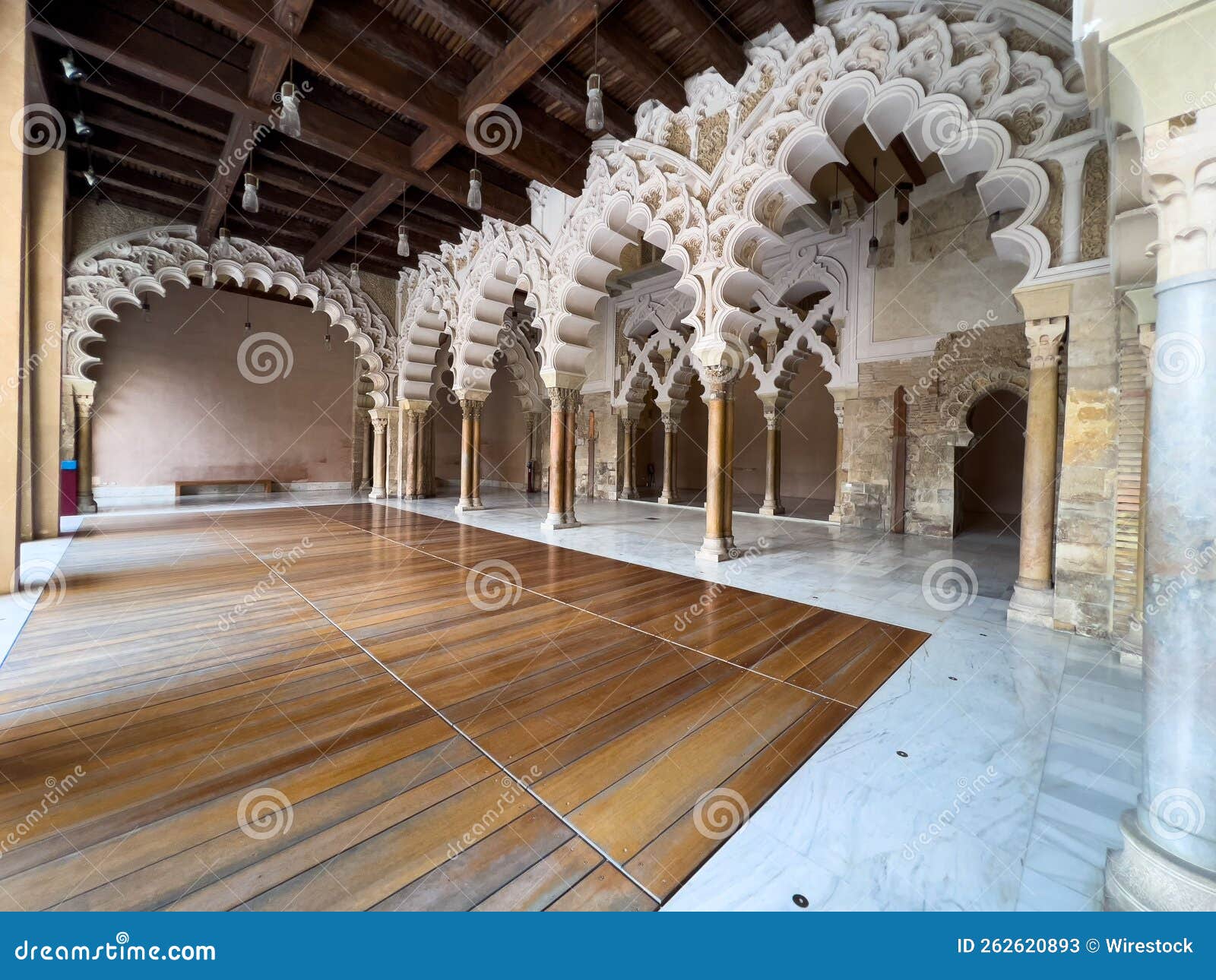 Horizontal Image of Interior with Islamic Arcs Inside an Arabian ...