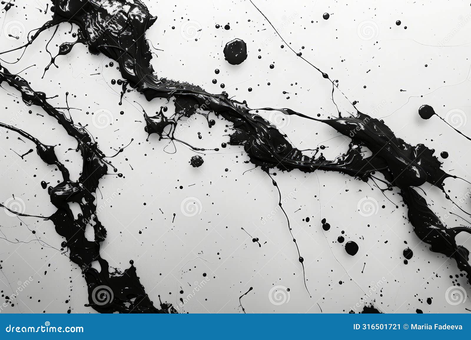 Horizontal Image of Intricate Black Ink Patterns on a White Background ...