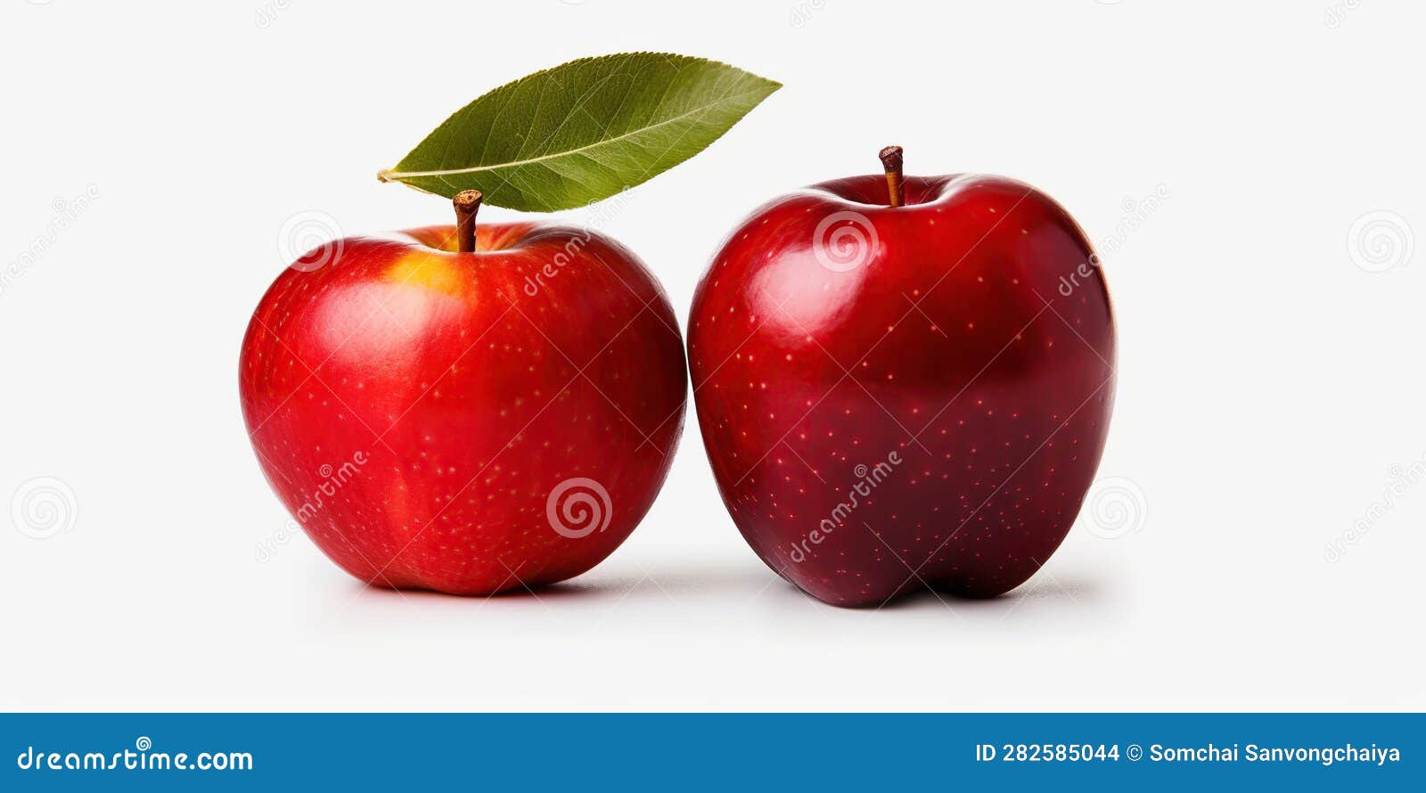 Horizontal Image of Red Apple Isolated in Half on White Background with ...