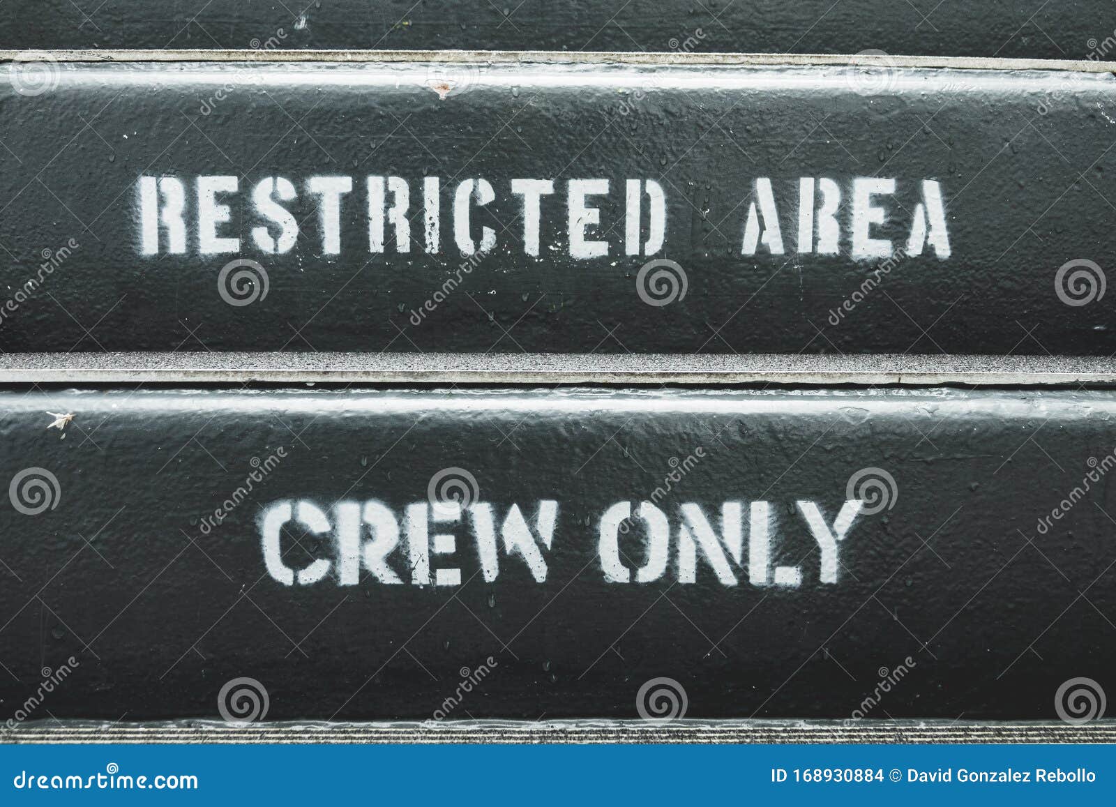 Horizontal Image of a Restricted Area Sign, only Crew Stock Photo ...