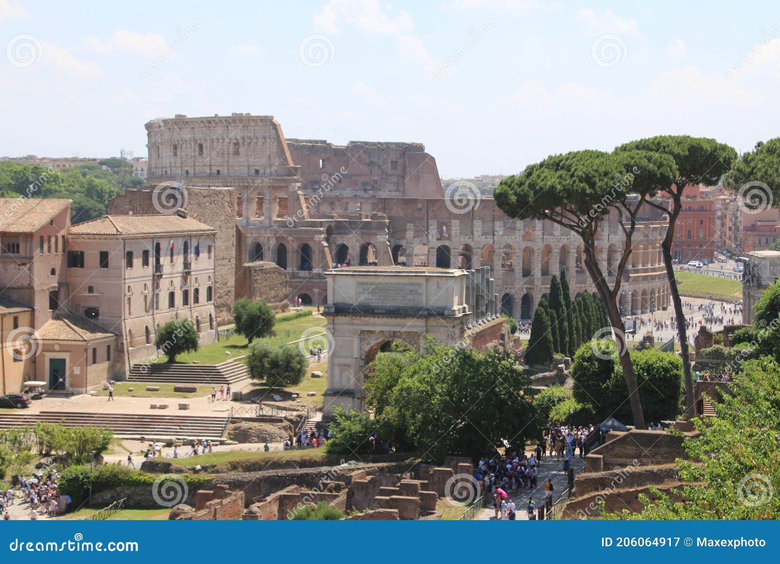Horizontal Image of the Roman Forum Stock Image - Image of tourism ...