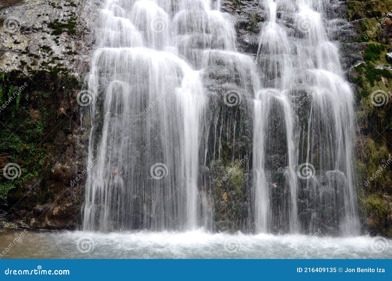 Horizontal Image of a Waterfall in a River Stock Image - Image of ...