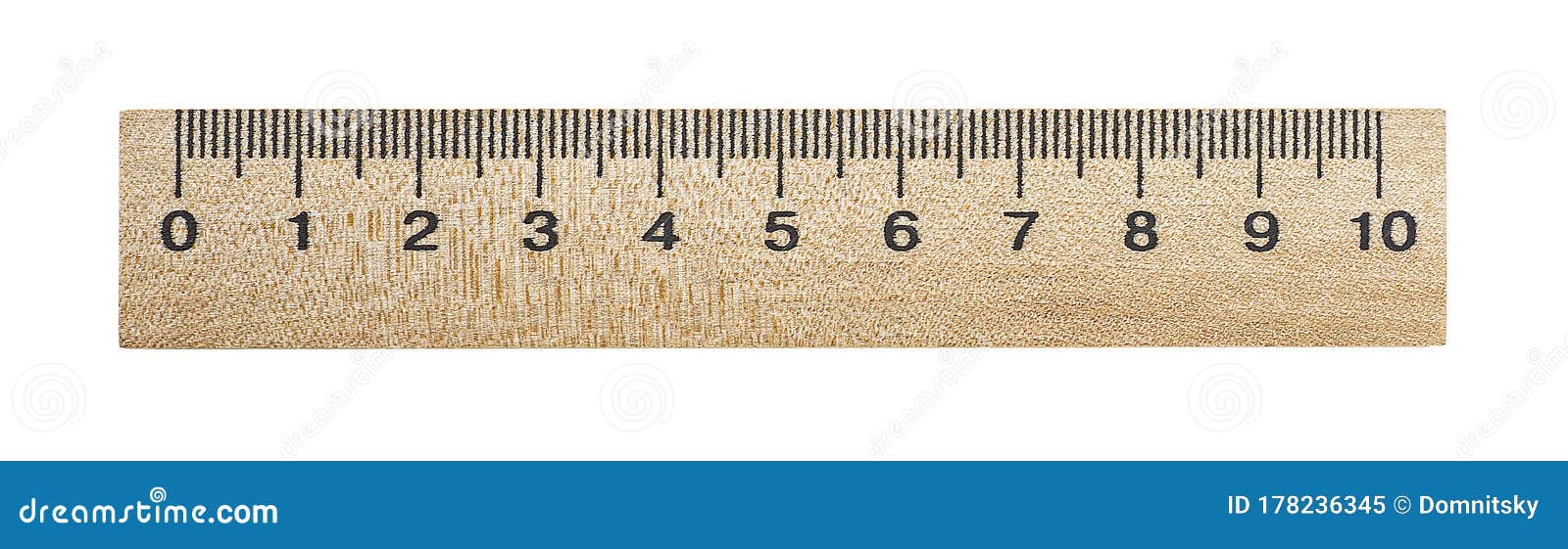Horizontal Image of Wooden Ruler Isolated on White Background, Top View ...