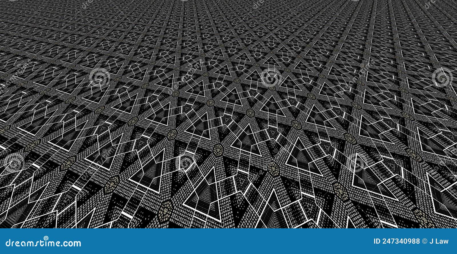 Horizontal Infinite Grid Pattern And Design To Far Distant Vanishing Point Stock Illustration