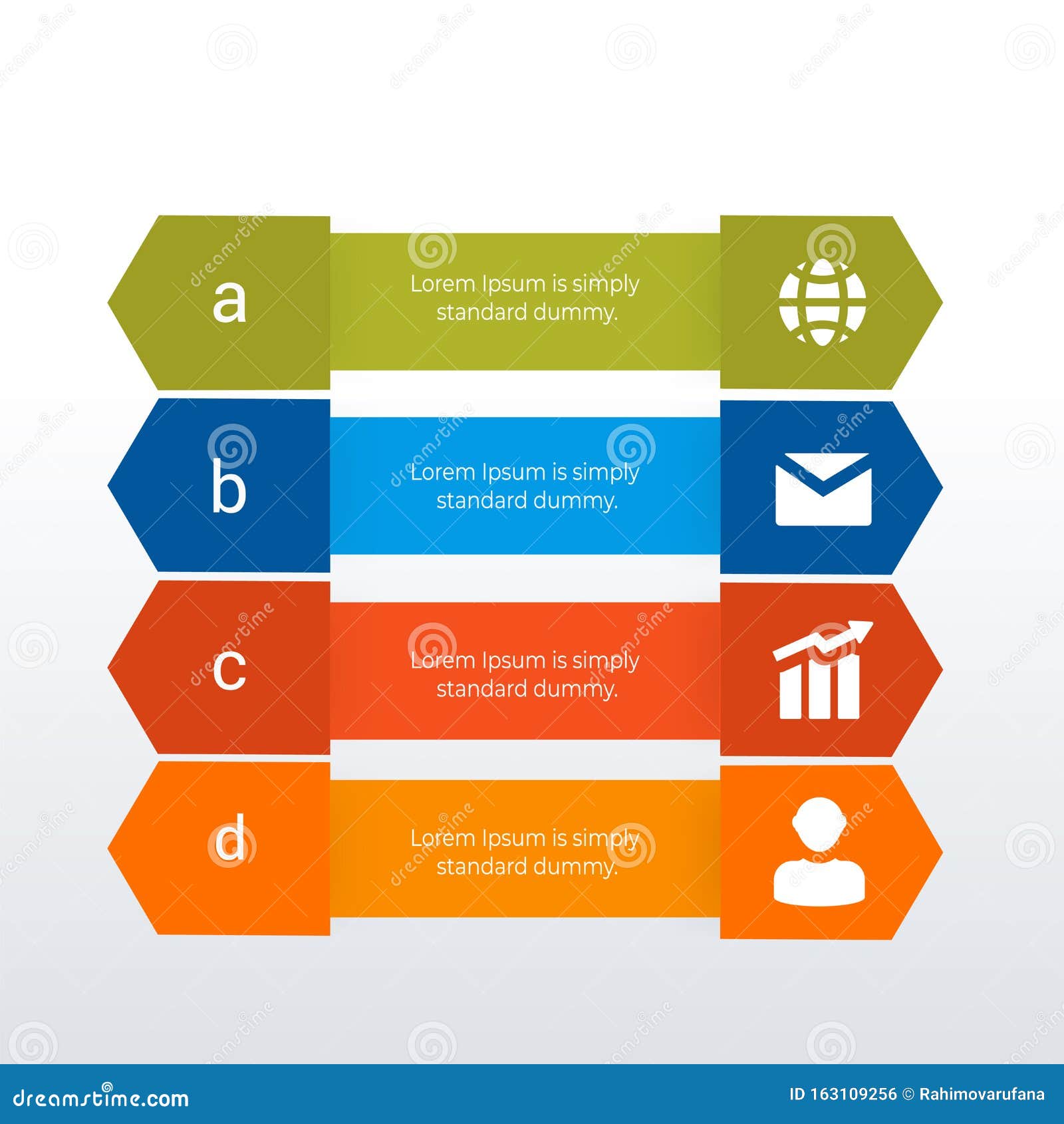 4 Horizontal Infographic Template Design. Business Concept Infograph ...