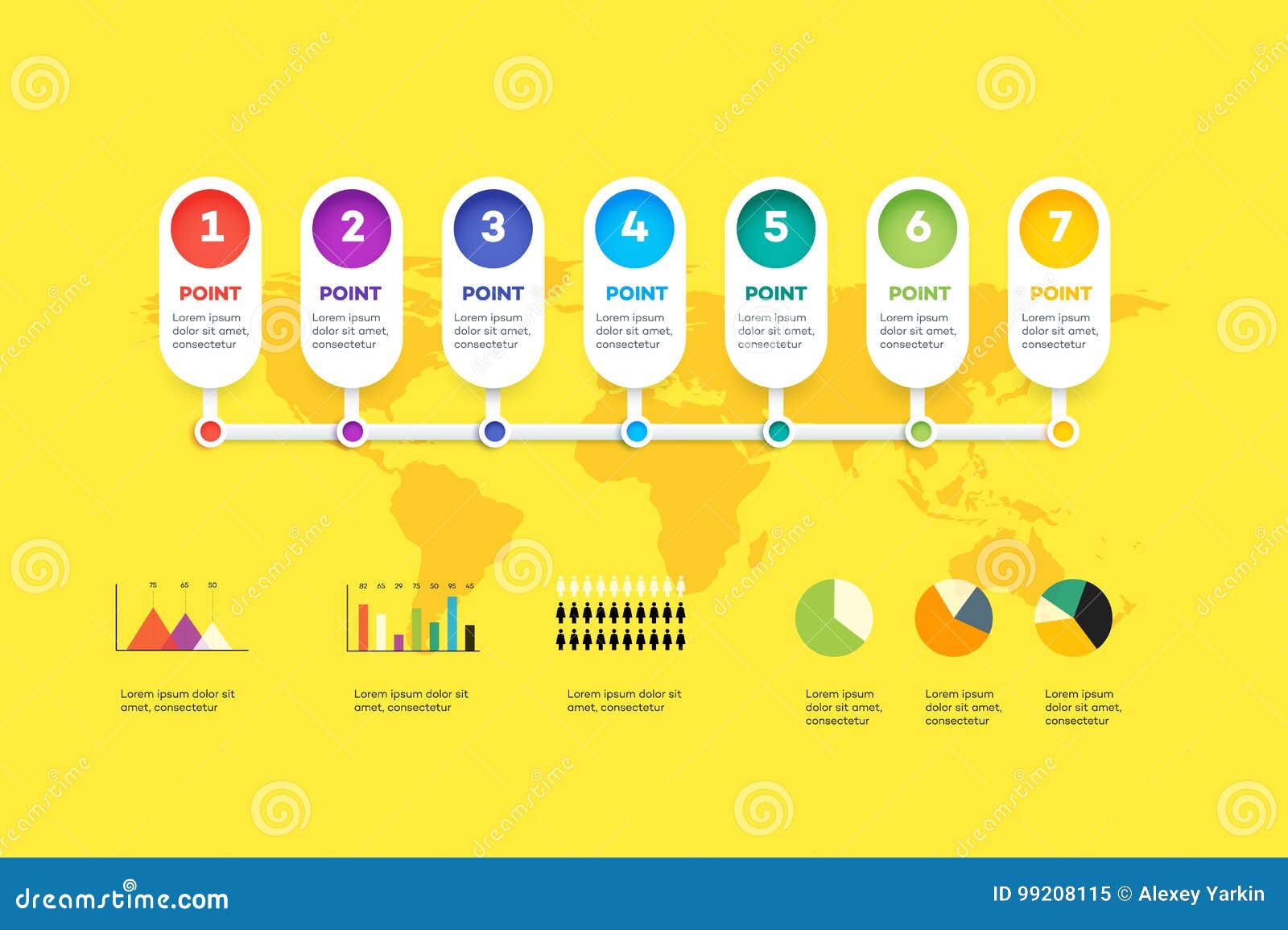 Horizontal Infographic Timeline. Stock Illustration - Illustration of ...