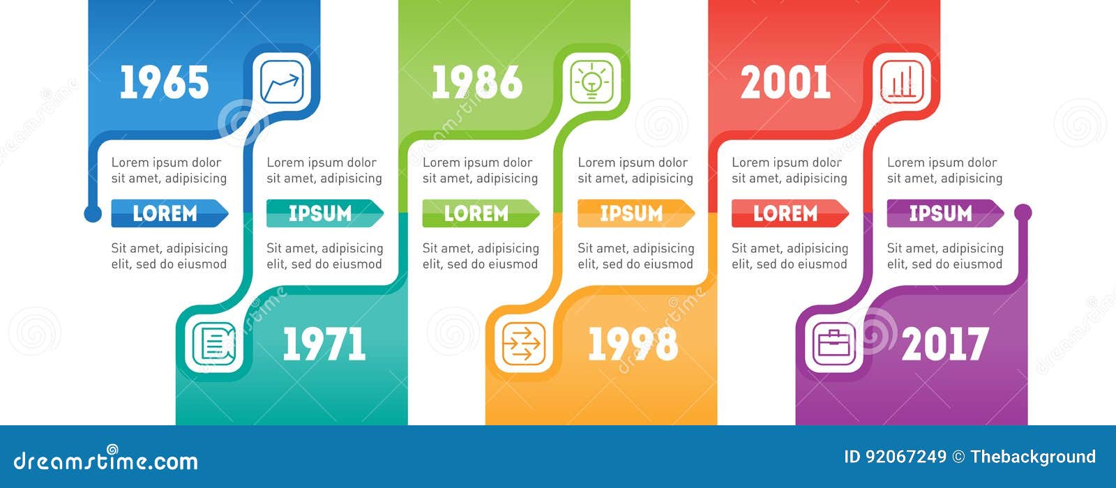Horizontal Infographic Timeline. Time Line of Social Tendencies Stock ...
