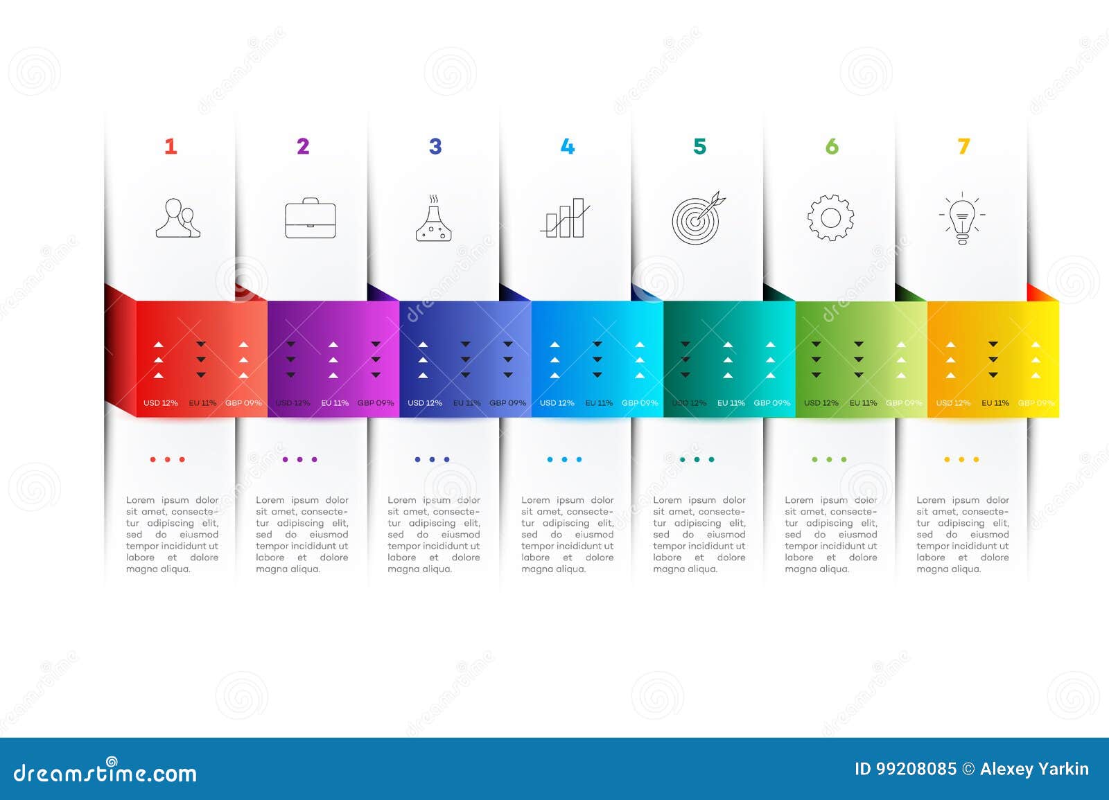 Horizontal Infographic Timeline. Stock Illustration - Illustration of ...