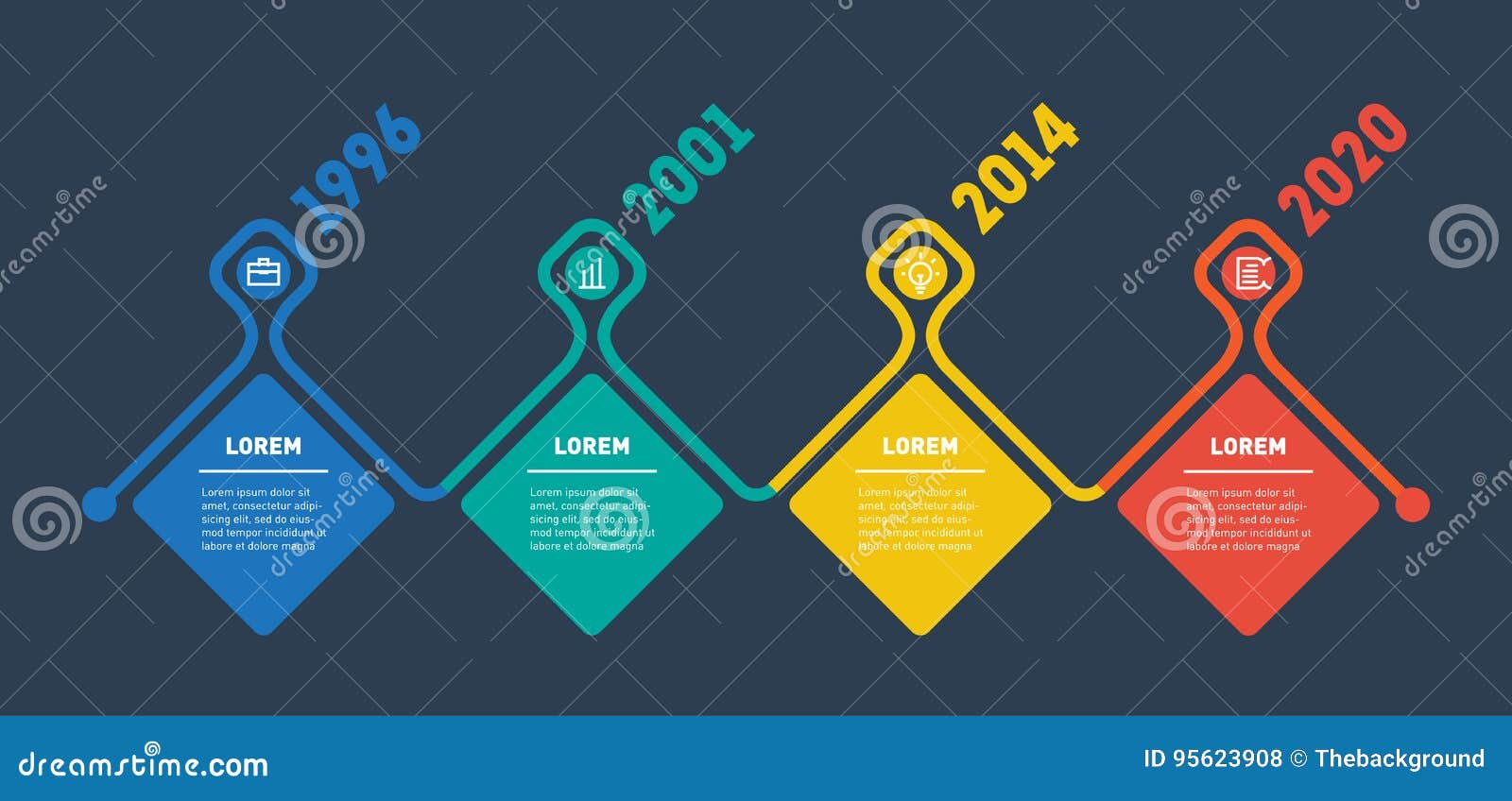 Horizontal Infographic Timeline. Vector Web Template For Present ...