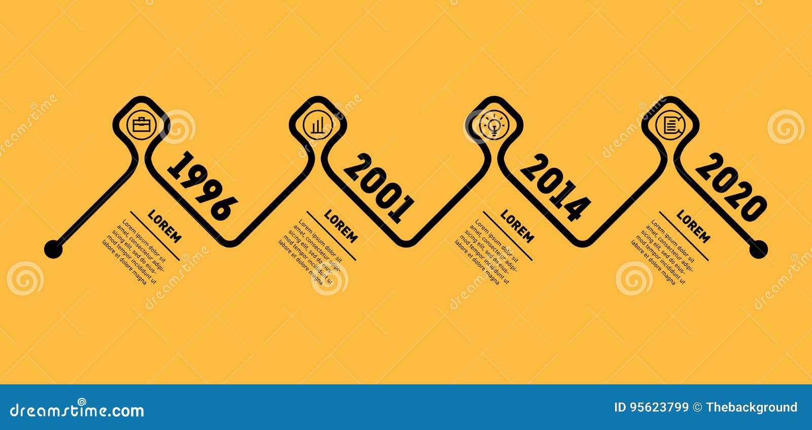 Horizontal Infographic Timeline. Web Template for Presentation Stock ...