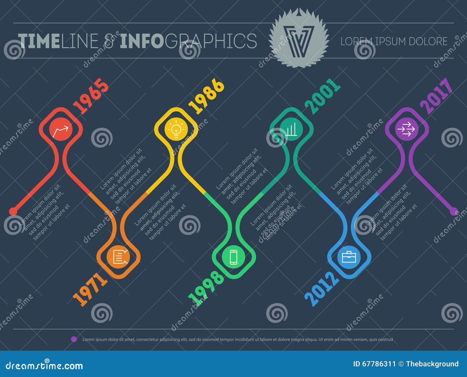 Horizontal Infographic Timelines. Vector Web Template for Presentation ...