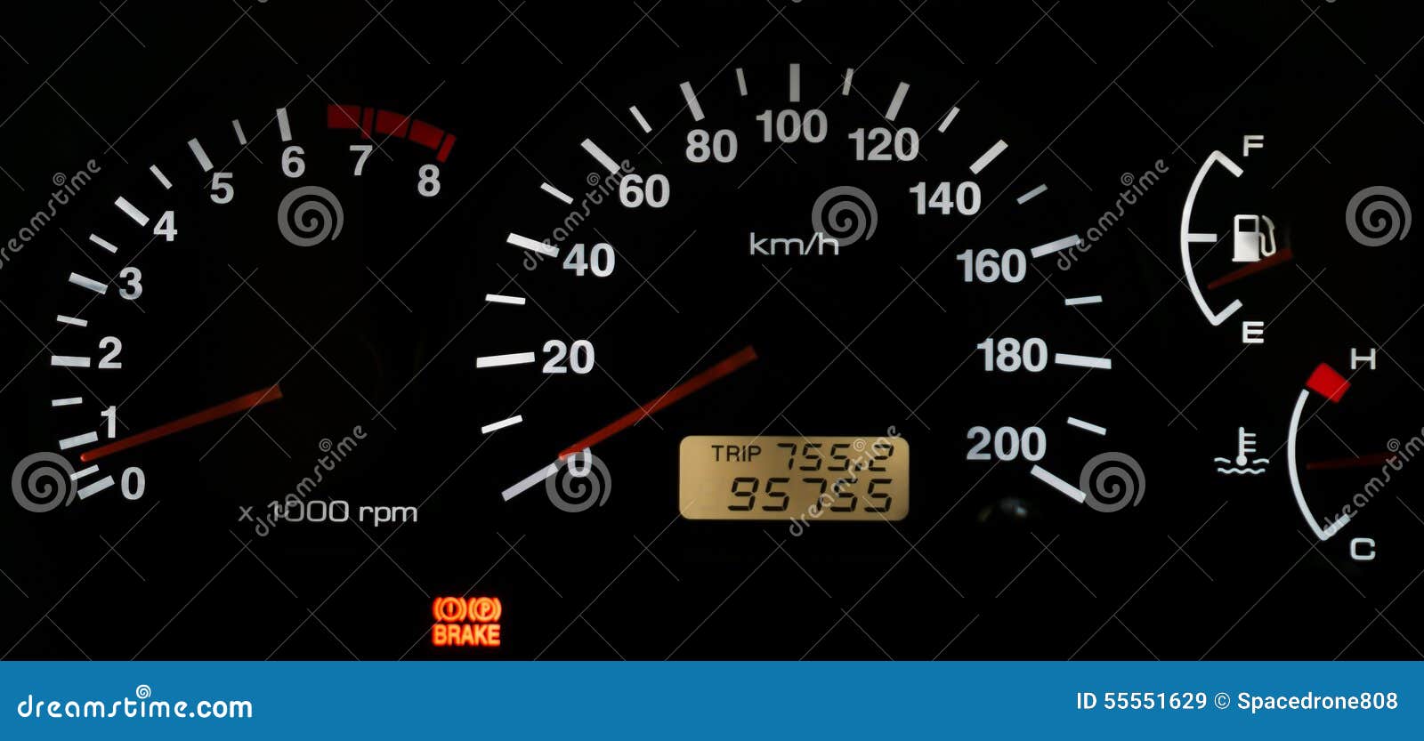 Horizontal Isolated Car Speedometer No Fuel Panel Stock Photos - Free ...