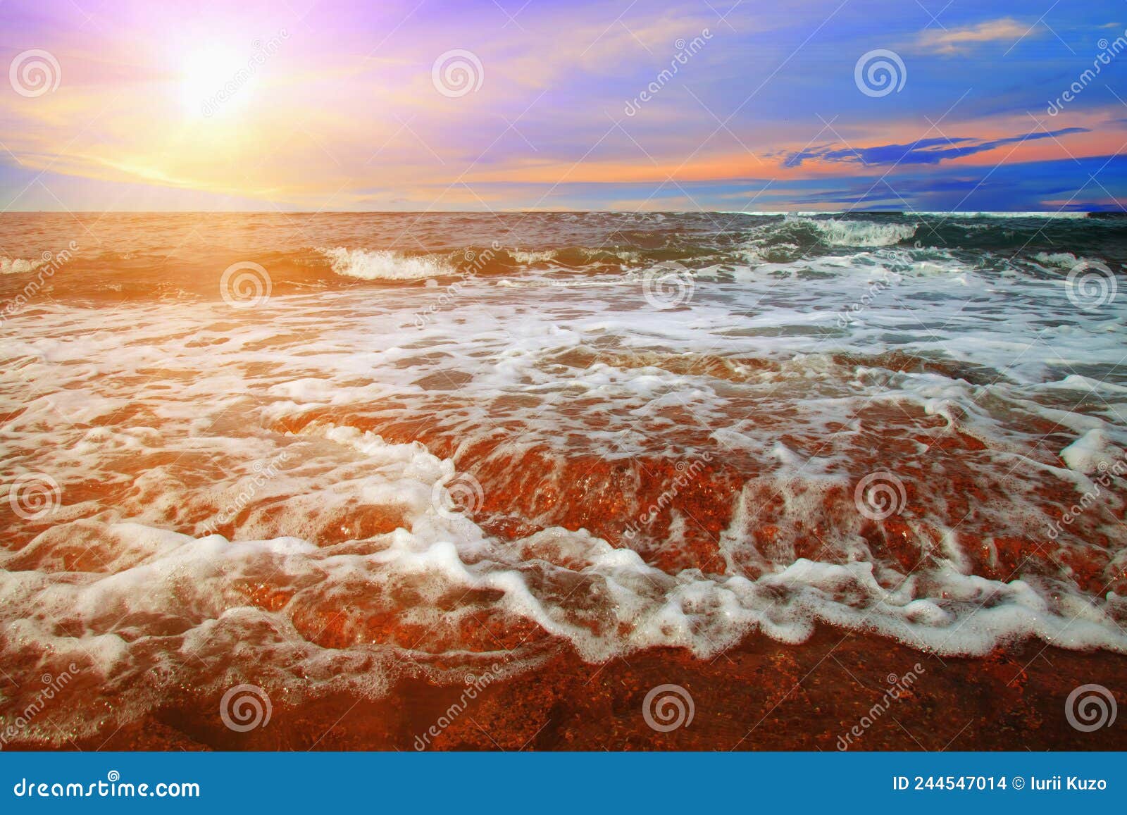 Horizontal Landscape of Background of Sea and Beach Sand during Sunset ...