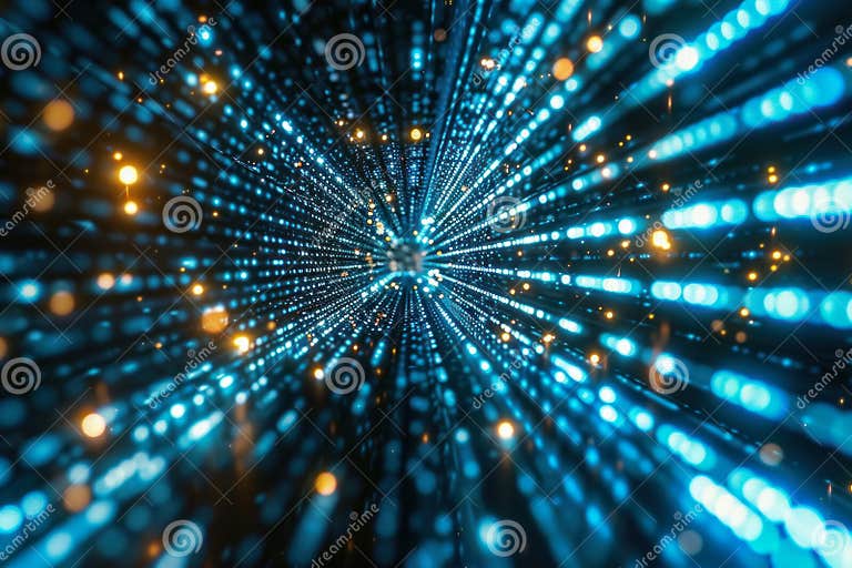 A Horizontal Landscape of Binary Code Cascading Across the Screen Stock ...