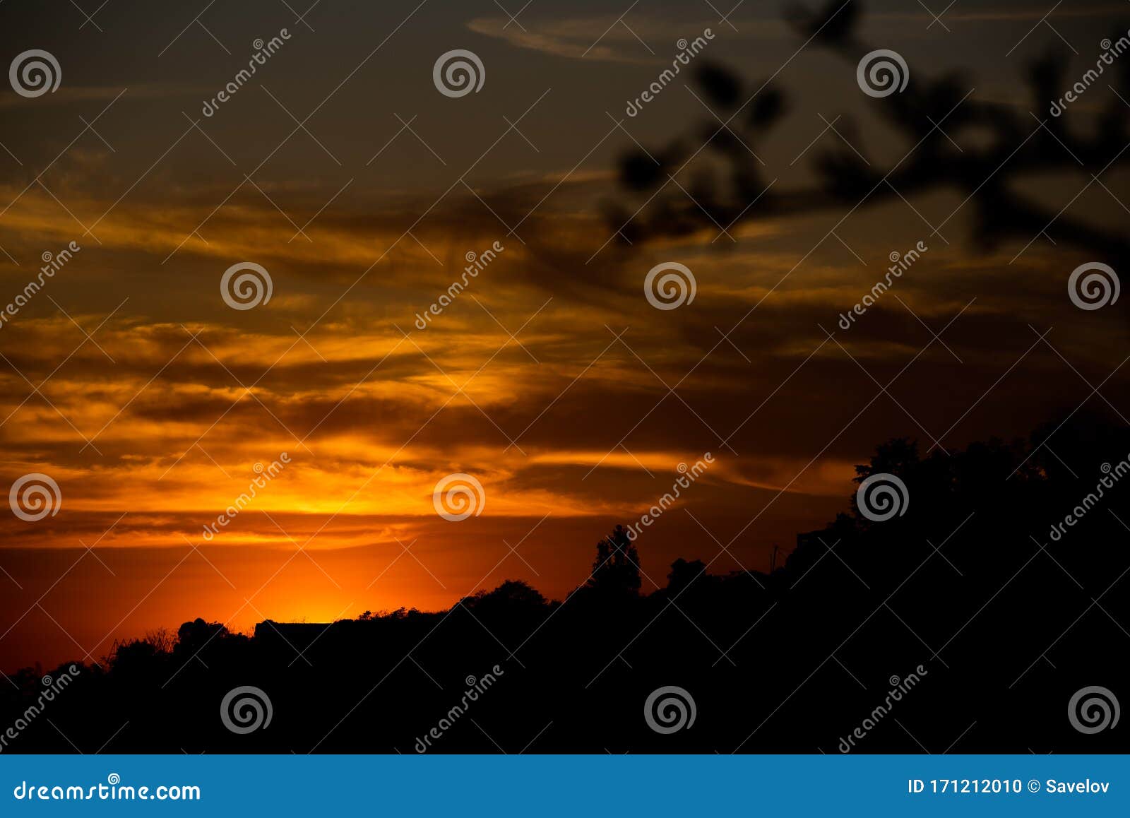 Horizontal Landscape with the Sun Gone Stock Photo - Image of blue ...