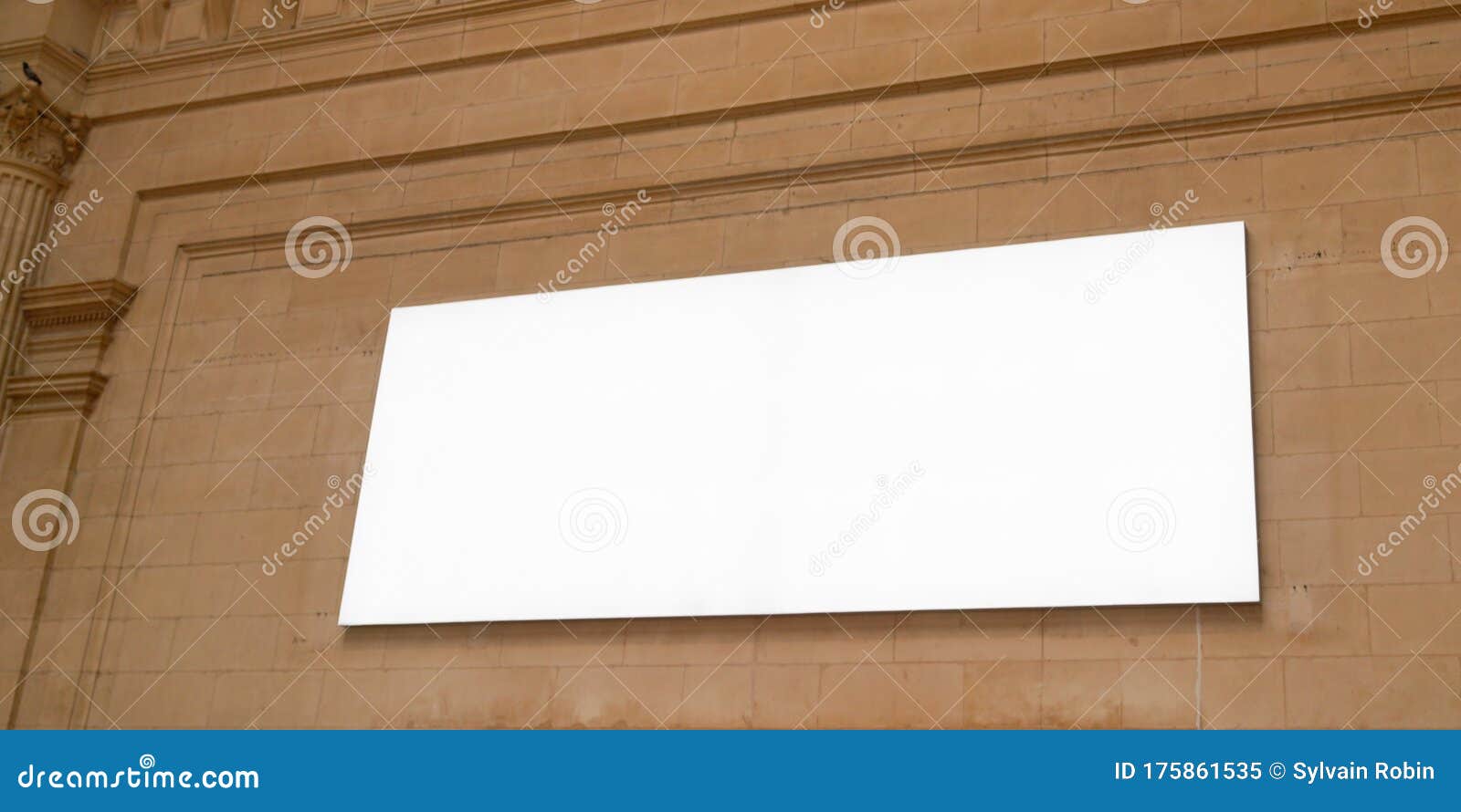 Horizontal Large Empty Advertising Billboard White Frame Mockup Stock ...