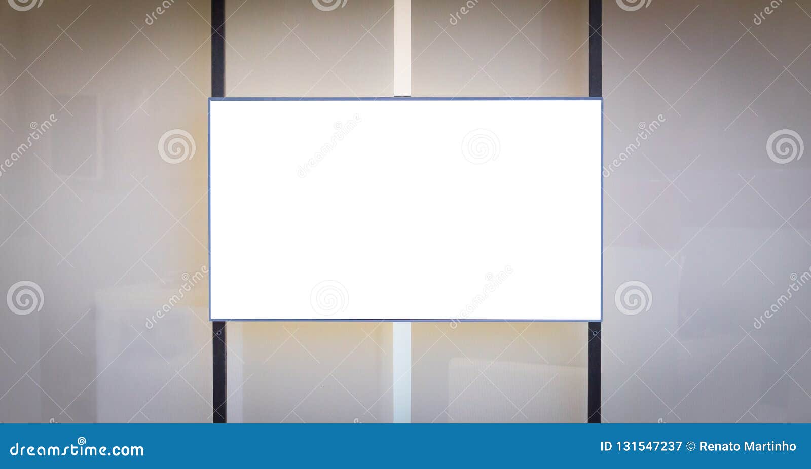 Horizontal LCD Screen Advertisement Mockup. White Background. Vertical ...