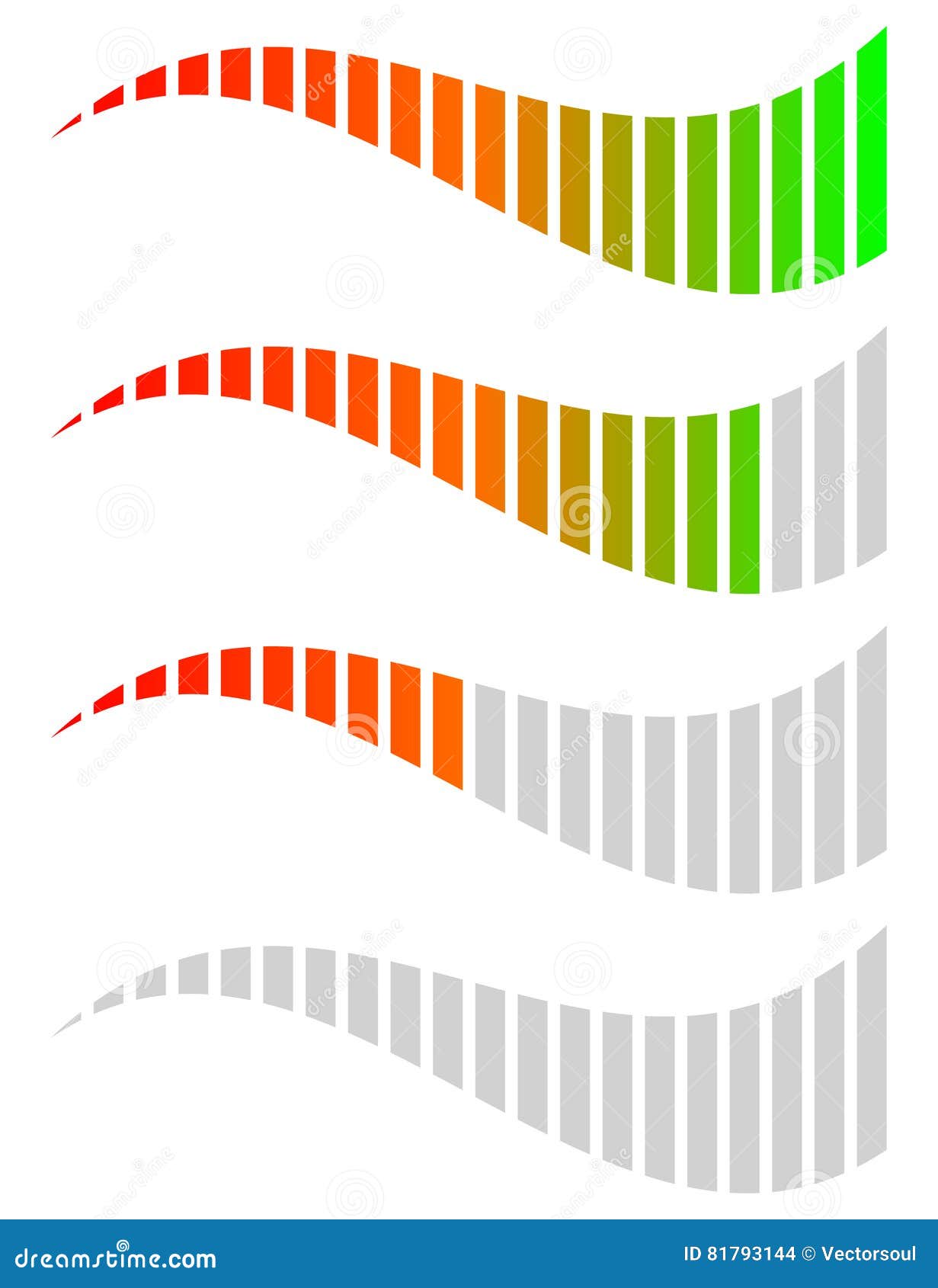 Horizontal Level, Progress, Completion Indicators. Steps, Phases Stock ...