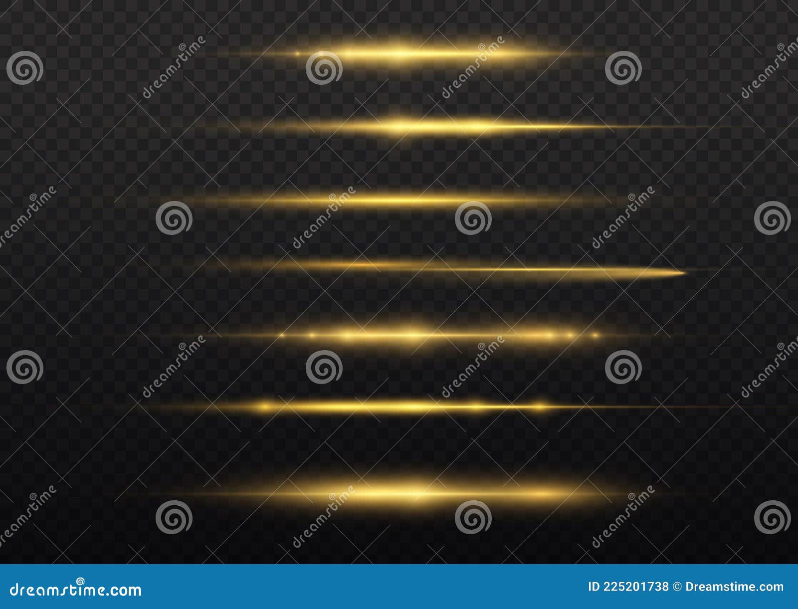 Horizontal Light Ray, Flash Yellow Horizontal Line Stock Vector ...