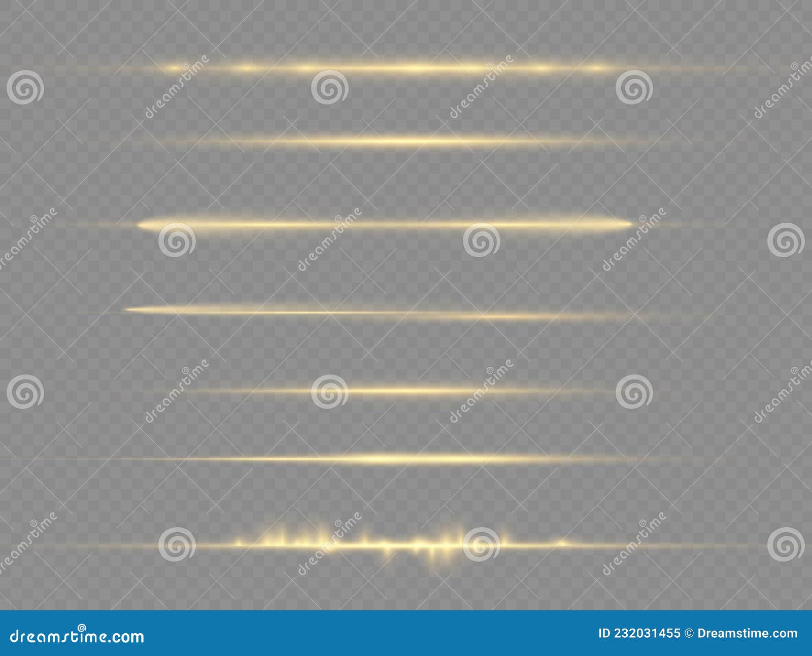 Horizontal Light Ray, Flash Yellow Horizontal Line Stock Vector ...