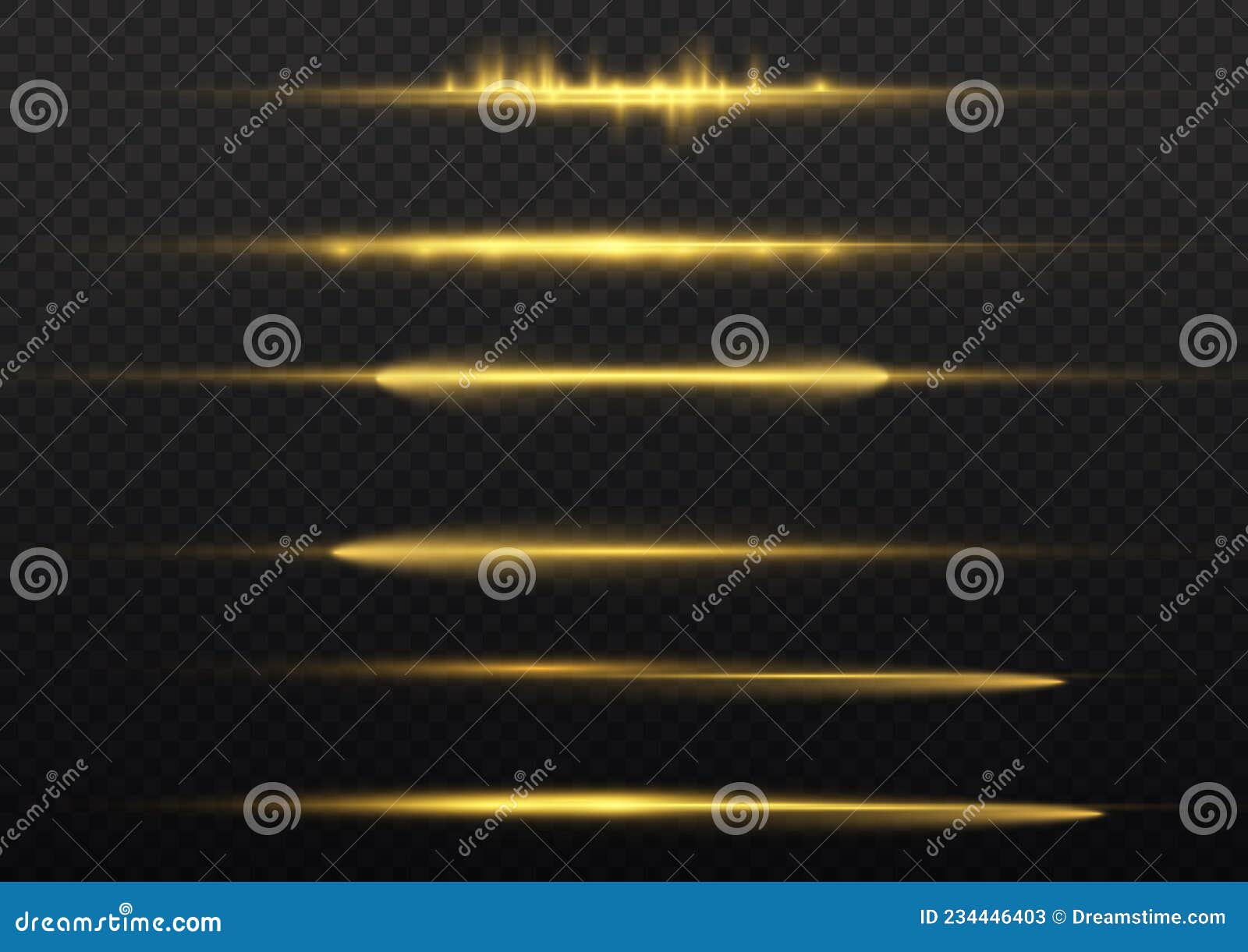 Horizontal Light Ray, Flash Yellow Horizontal Line Stock Vector ...