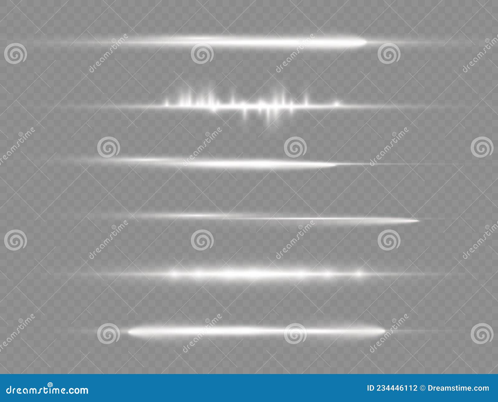 Horizontal Light Rays, Flash White Horizontal Line Stock Vector ...