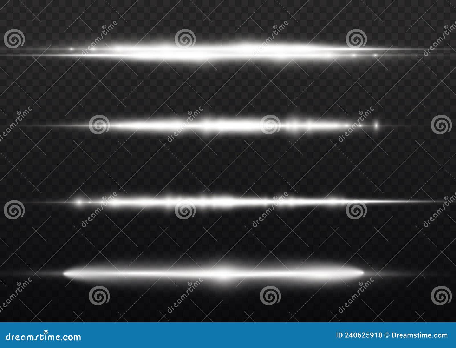 Horizontal Light Rays, Flash White Horizontal Line Stock Vector ...