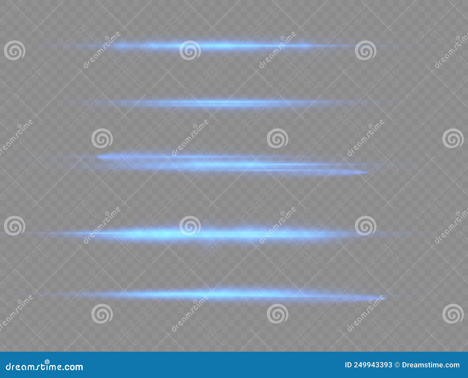 Horizontal Light Rays, Glow Blue Line, Flash Glare Stock Vector ...