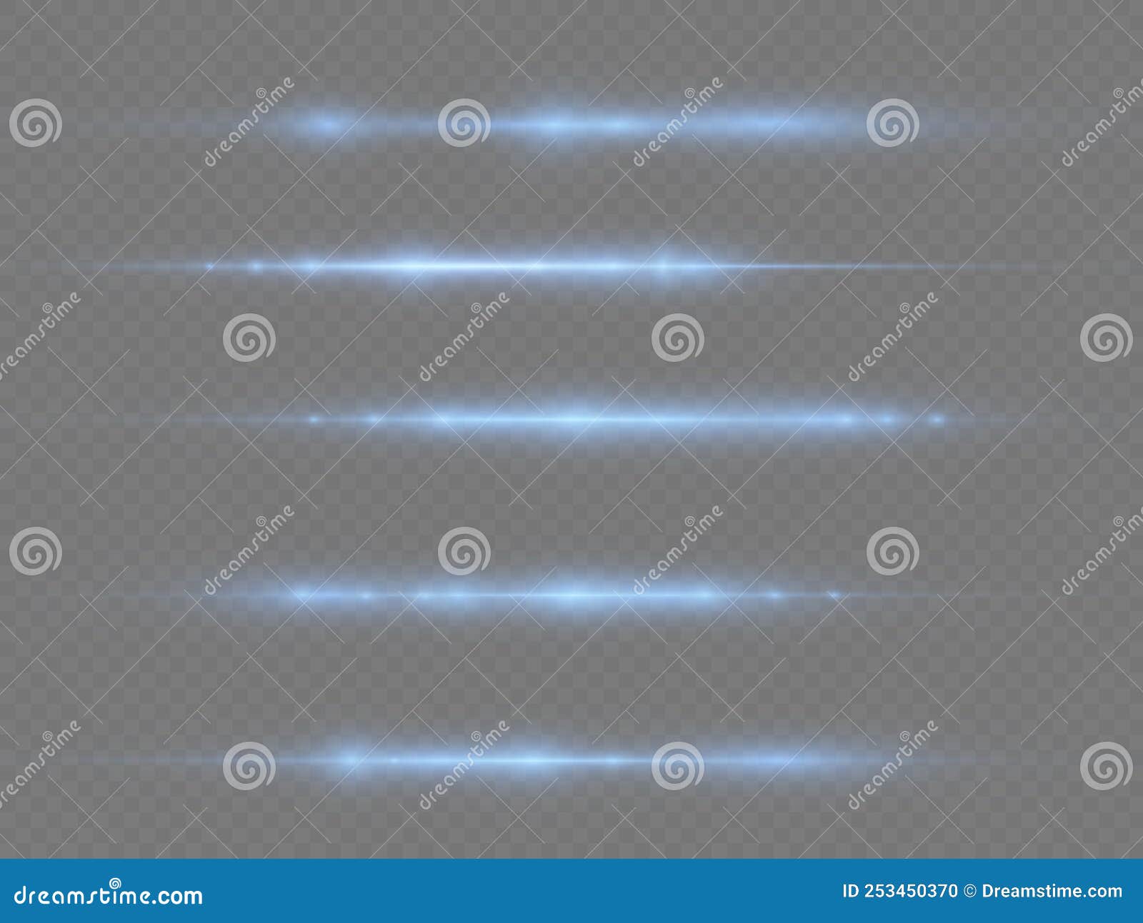 Horizontal Light Rays, Glow Speed Line, Flash Blue Stock Vector ...