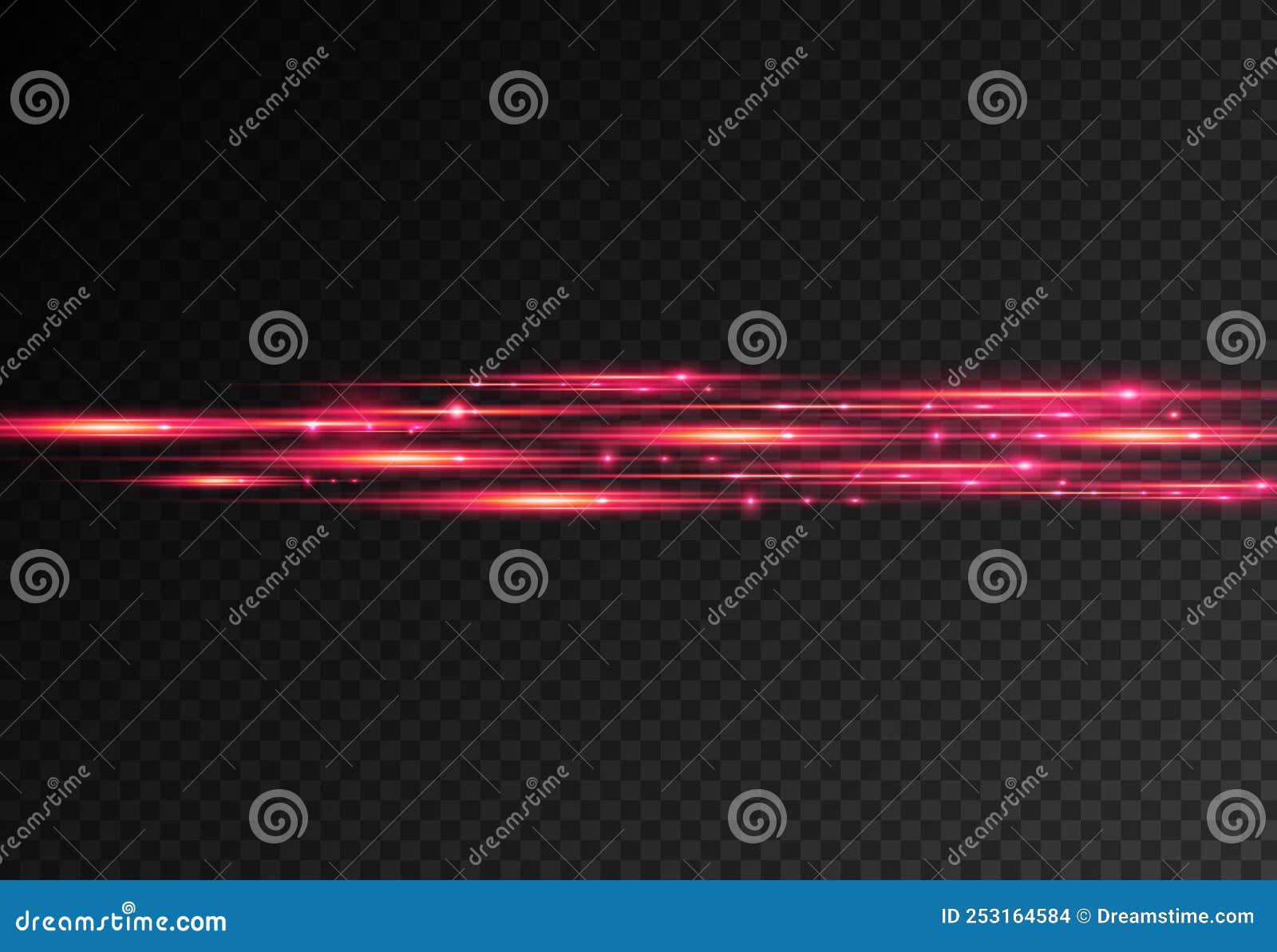 Horizontal Light Rays, Glow Speed Line, Flash Red Stock Vector ...