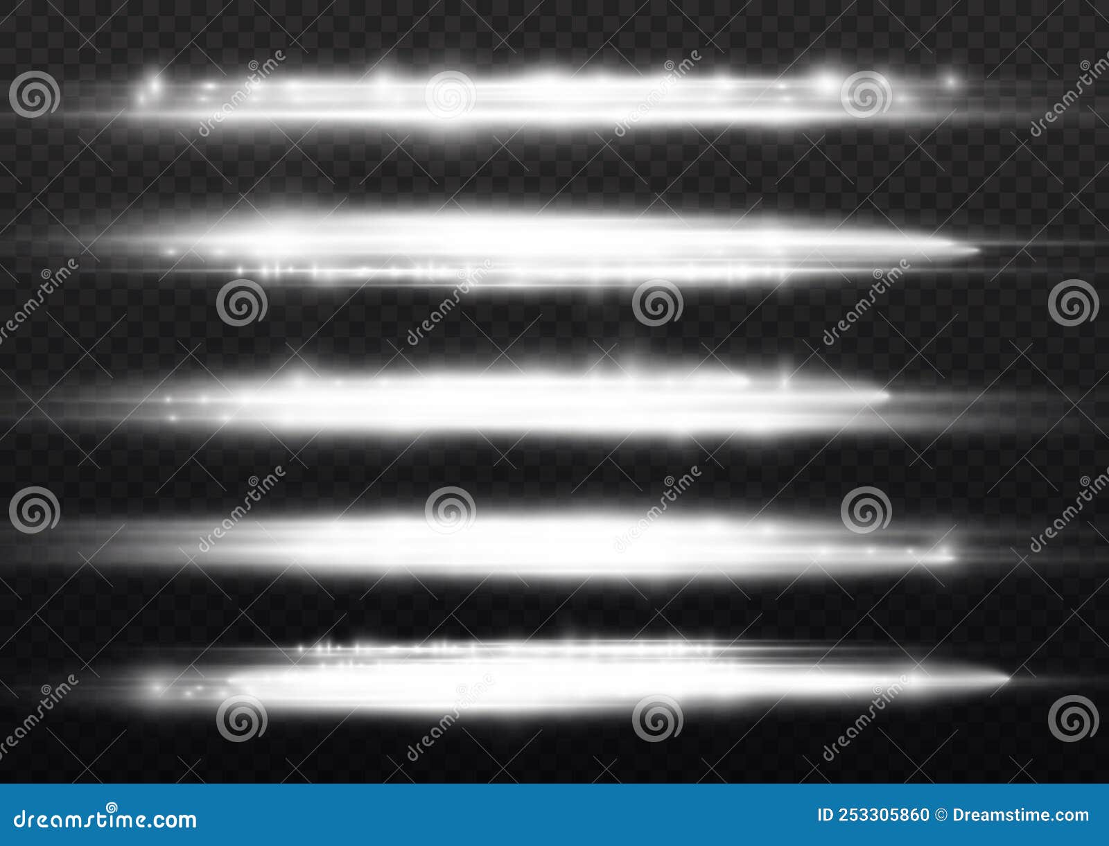 Horizontal Light Rays, White Line, Flash Glare Stock Vector ...