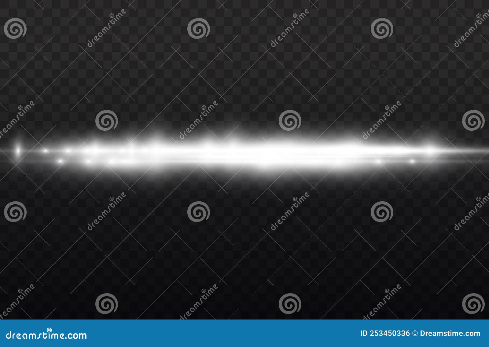 Horizontal Light Rays, White Line, Flash Glare Stock Vector ...