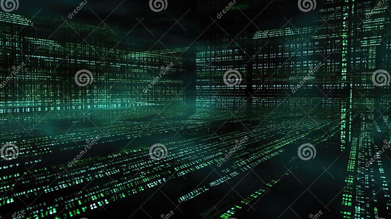 A Horizontal Lined Matrix Wallpaper, Ai Generated Image Stock ...