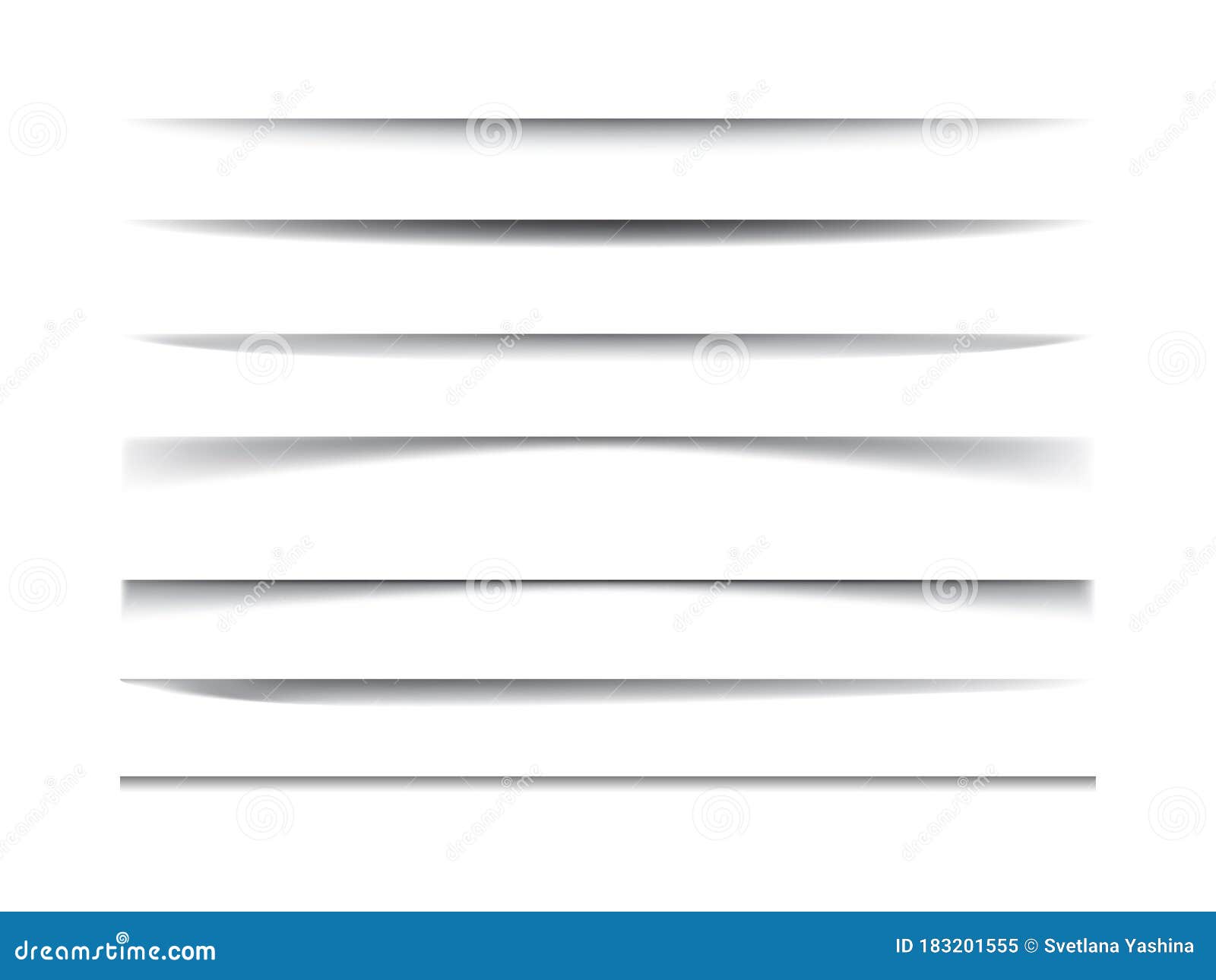 Horizontal Lines Black Shadows Vector Realistic Illustrations Set ...