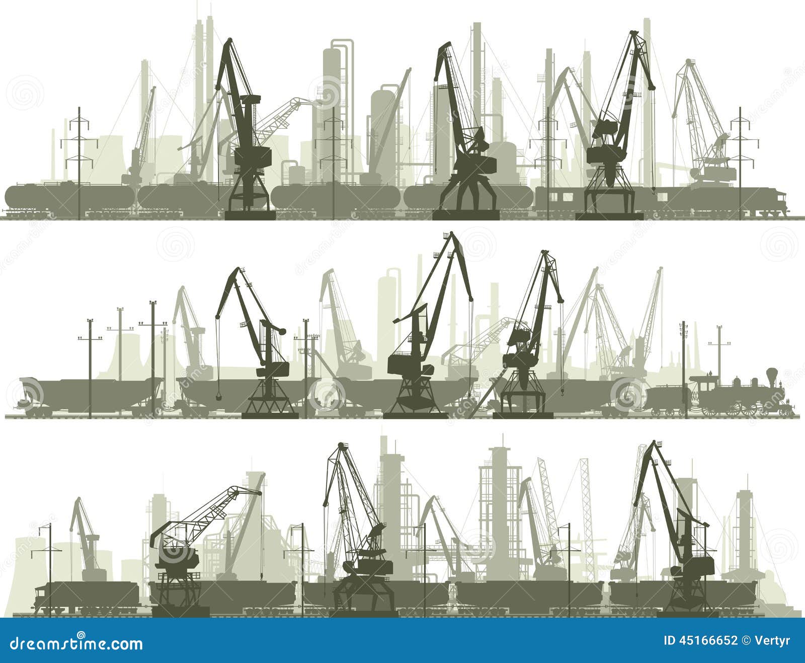 Cargo Crane With Container Line Icon, Vector. Cargo Crane With ...