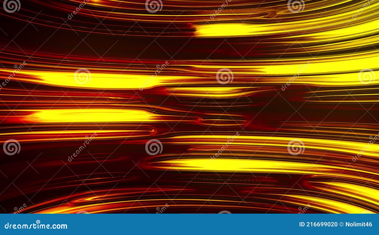 Horizontal Liquid Magic Lines Shimmer in a Smooth Bend. Abstract ...